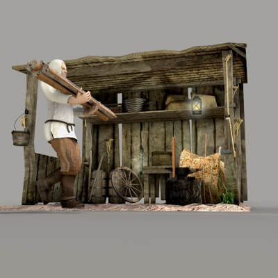 Medieval Shed - 3D Model by renatodalle