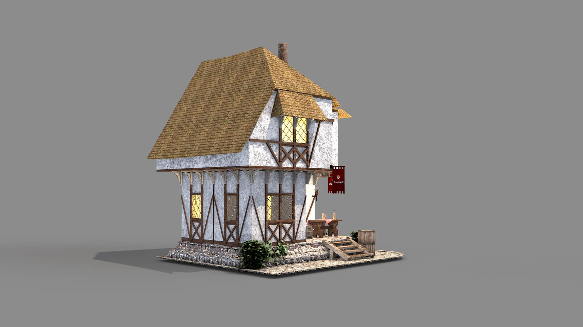 Medieval Tavern - 3D Model by renatodalle