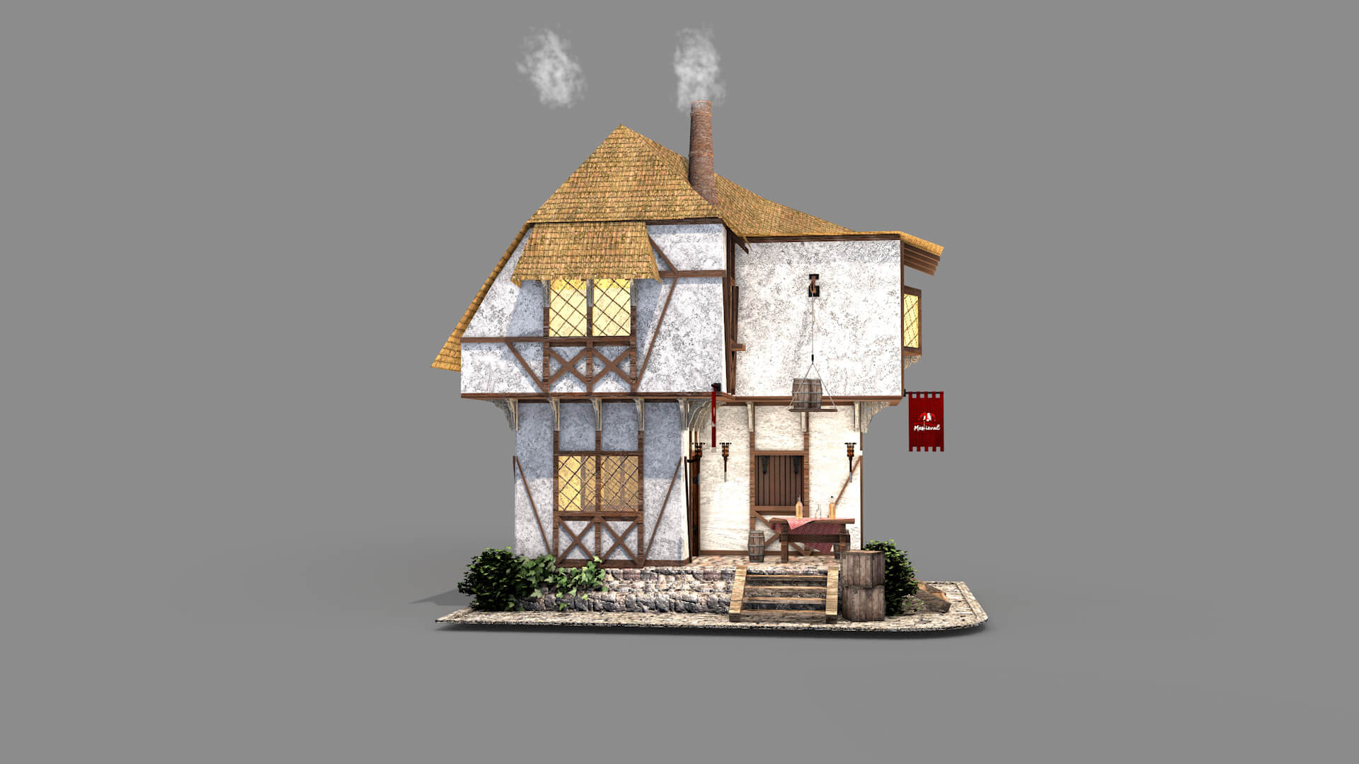 Medieval Tavern - 3D Model by renatodalle