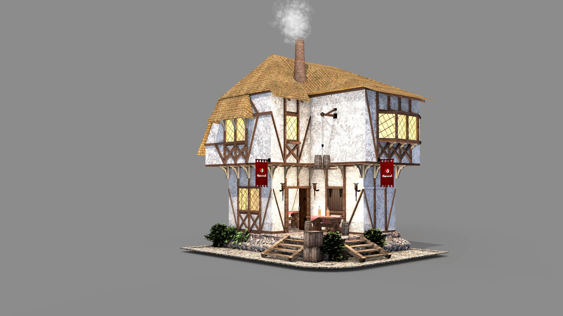 Medieval Tavern - 3D Model by renatodalle