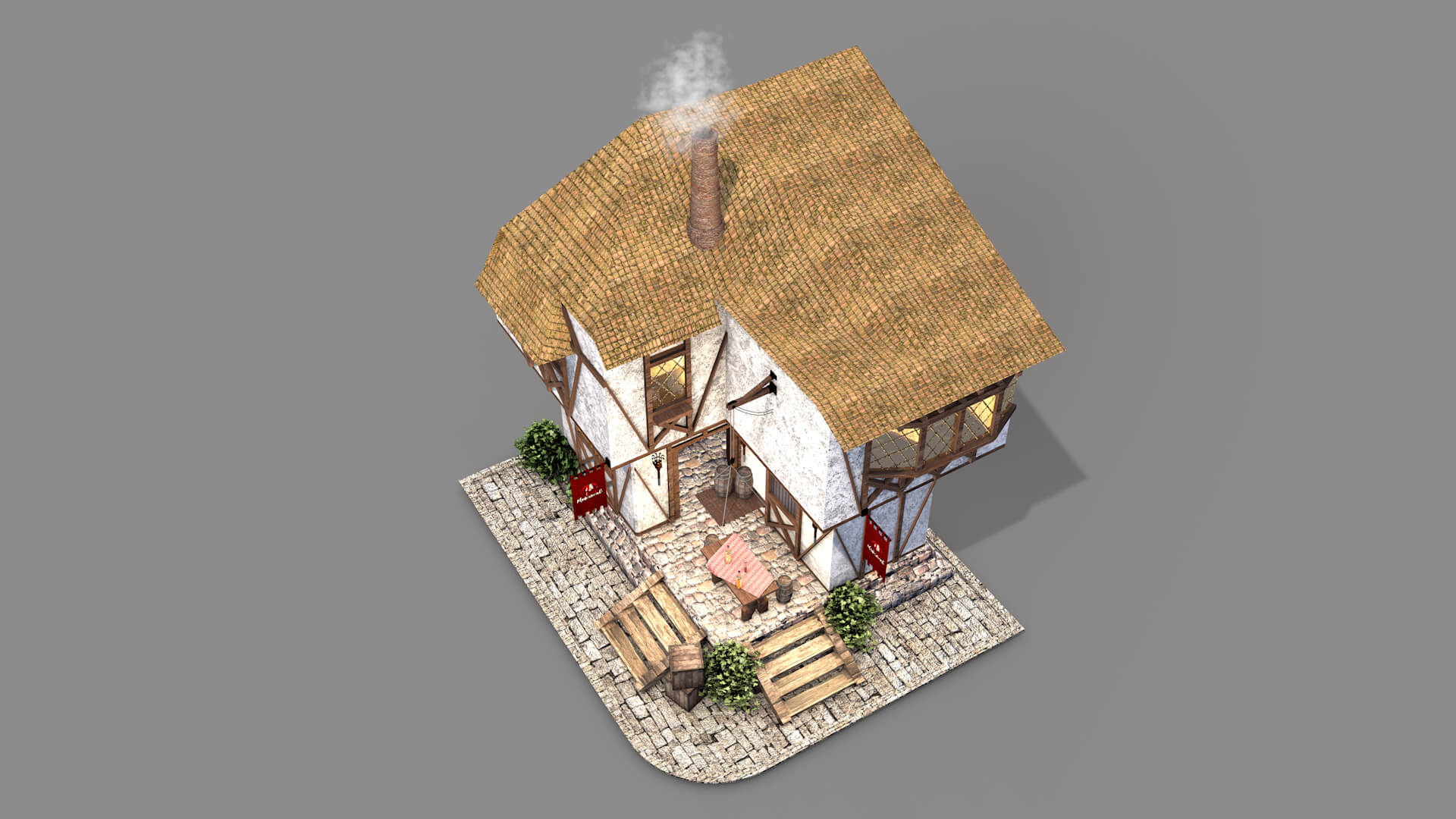 Medieval Tavern - 3D Model by renatodalle
