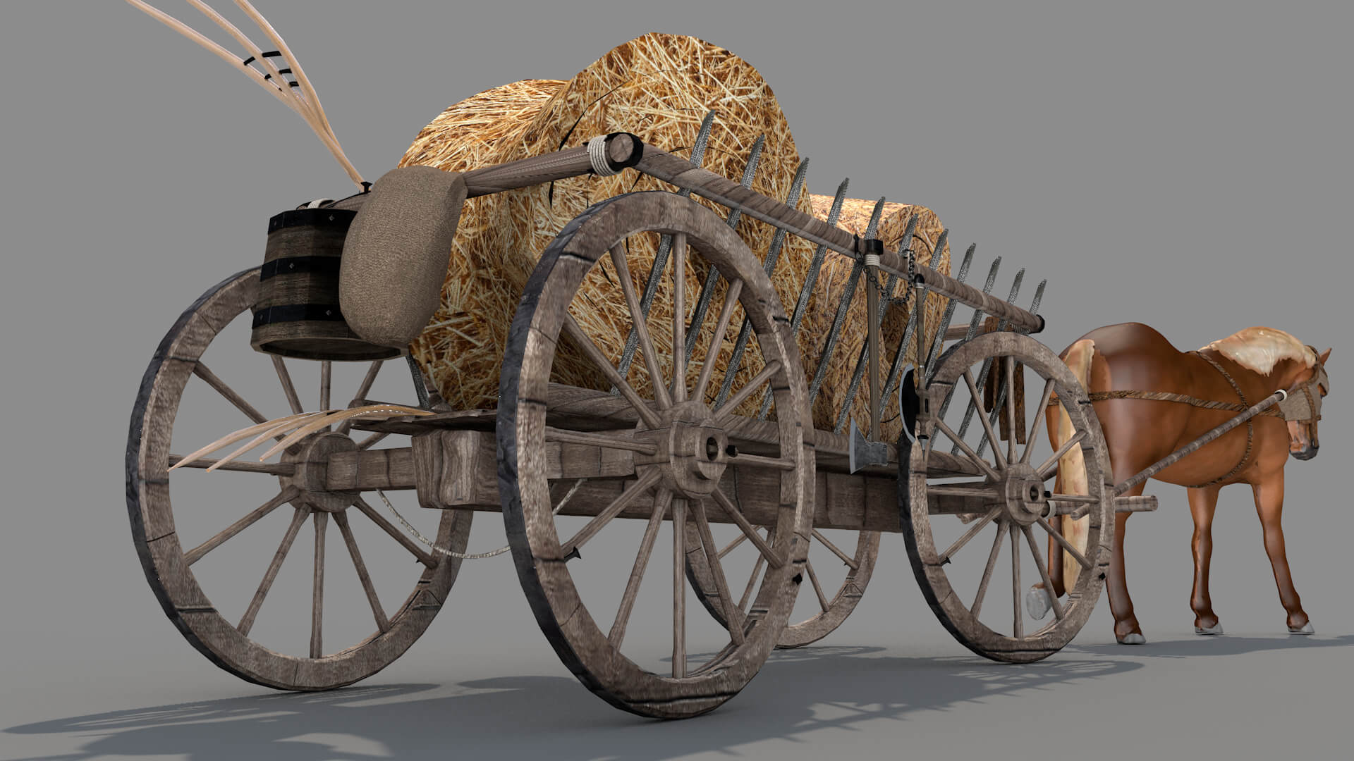 Medieval Wagon Feno - 3D Model by renatodalle