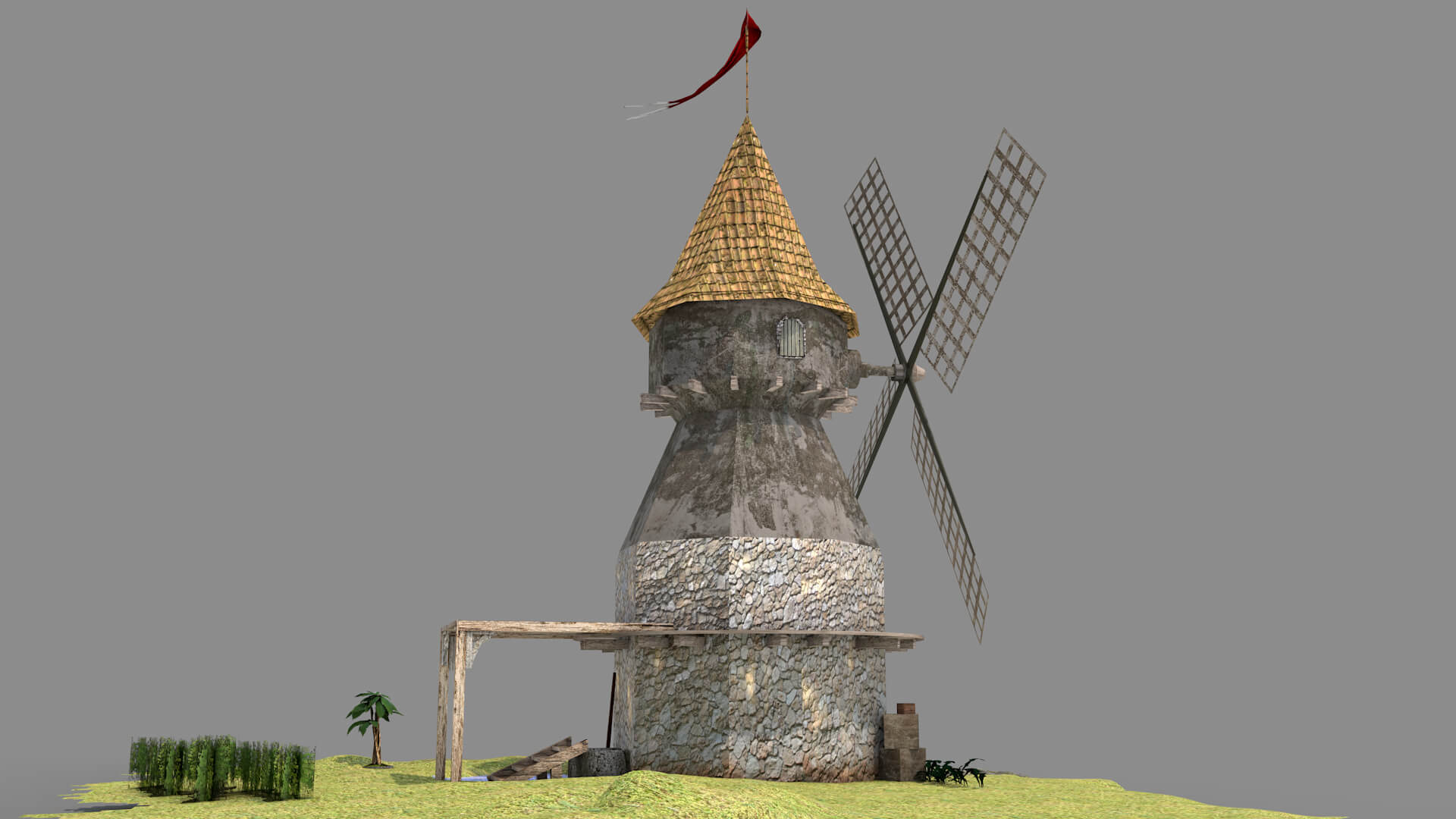 Medieval Windmill - 3D Model by renatodalle
