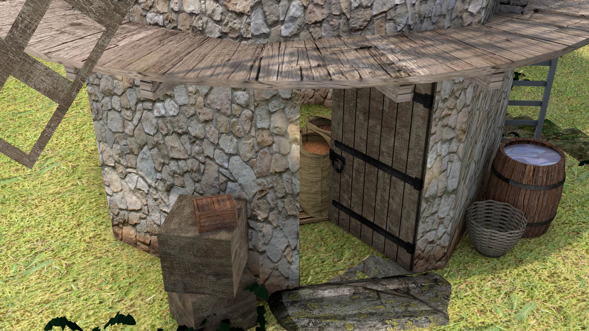 Medieval Windmill - 3D Model by renatodalle
