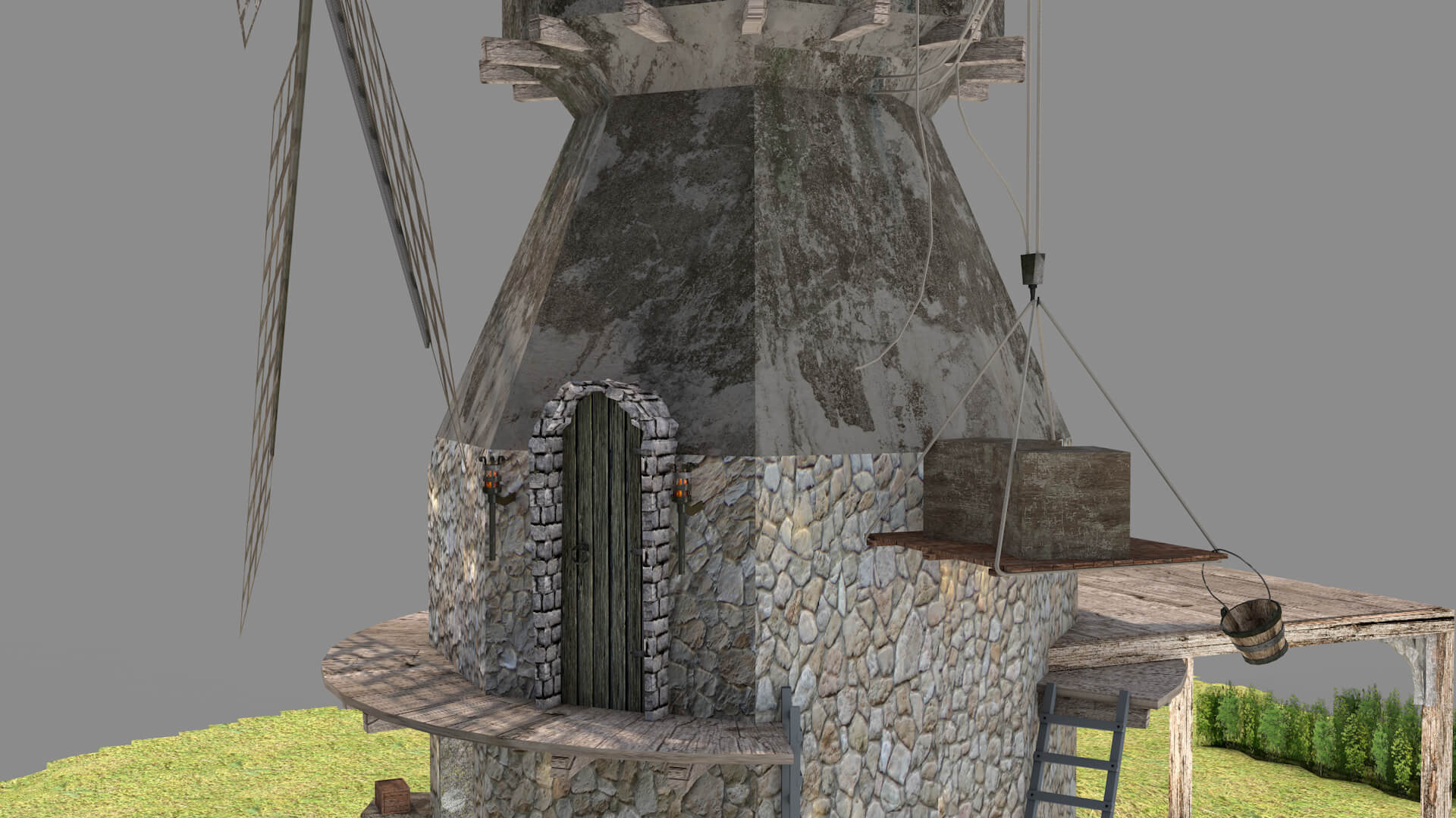 Medieval Windmill - 3D Model by renatodalle