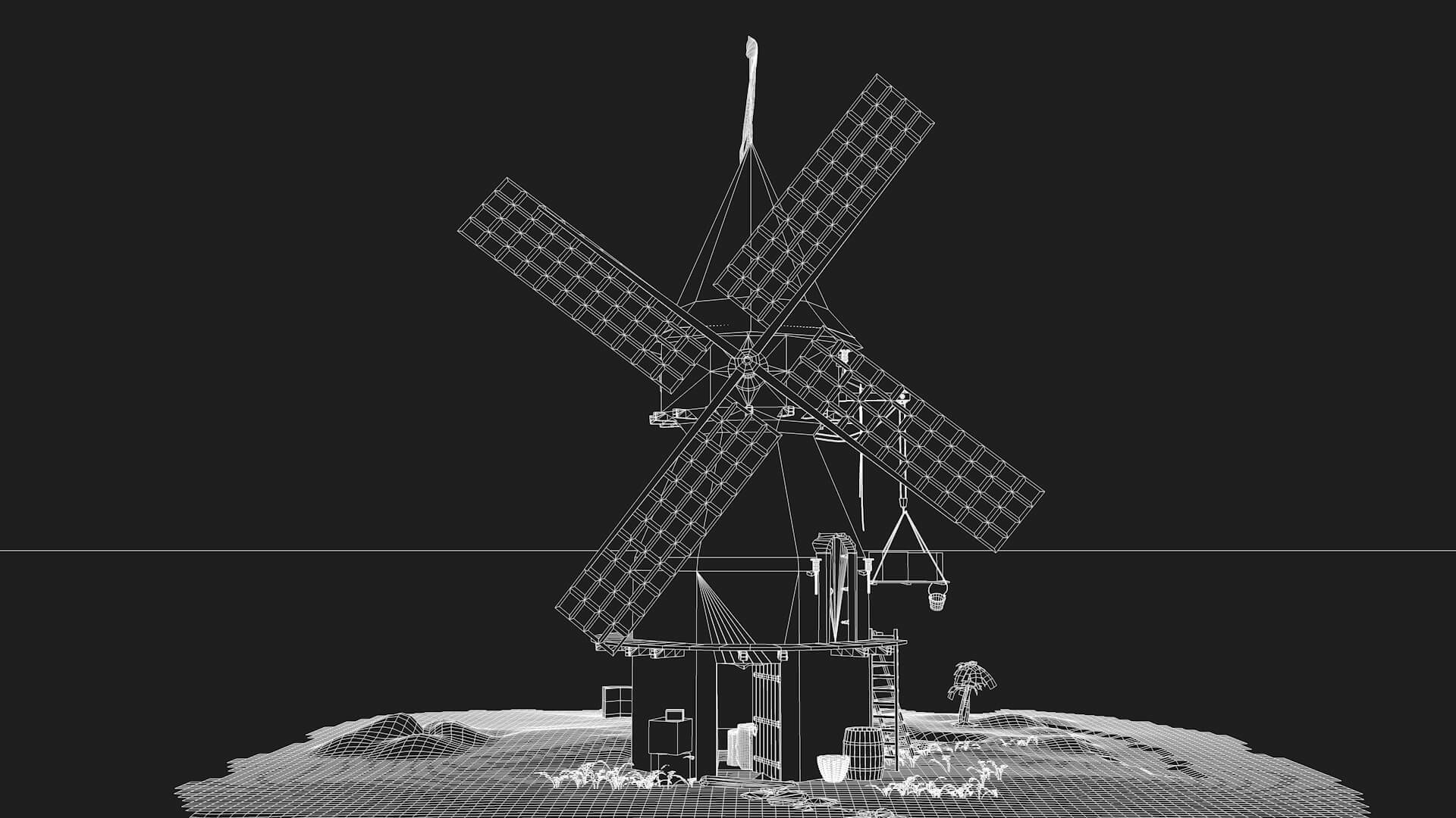 Medieval Windmill - 3D Model by renatodalle