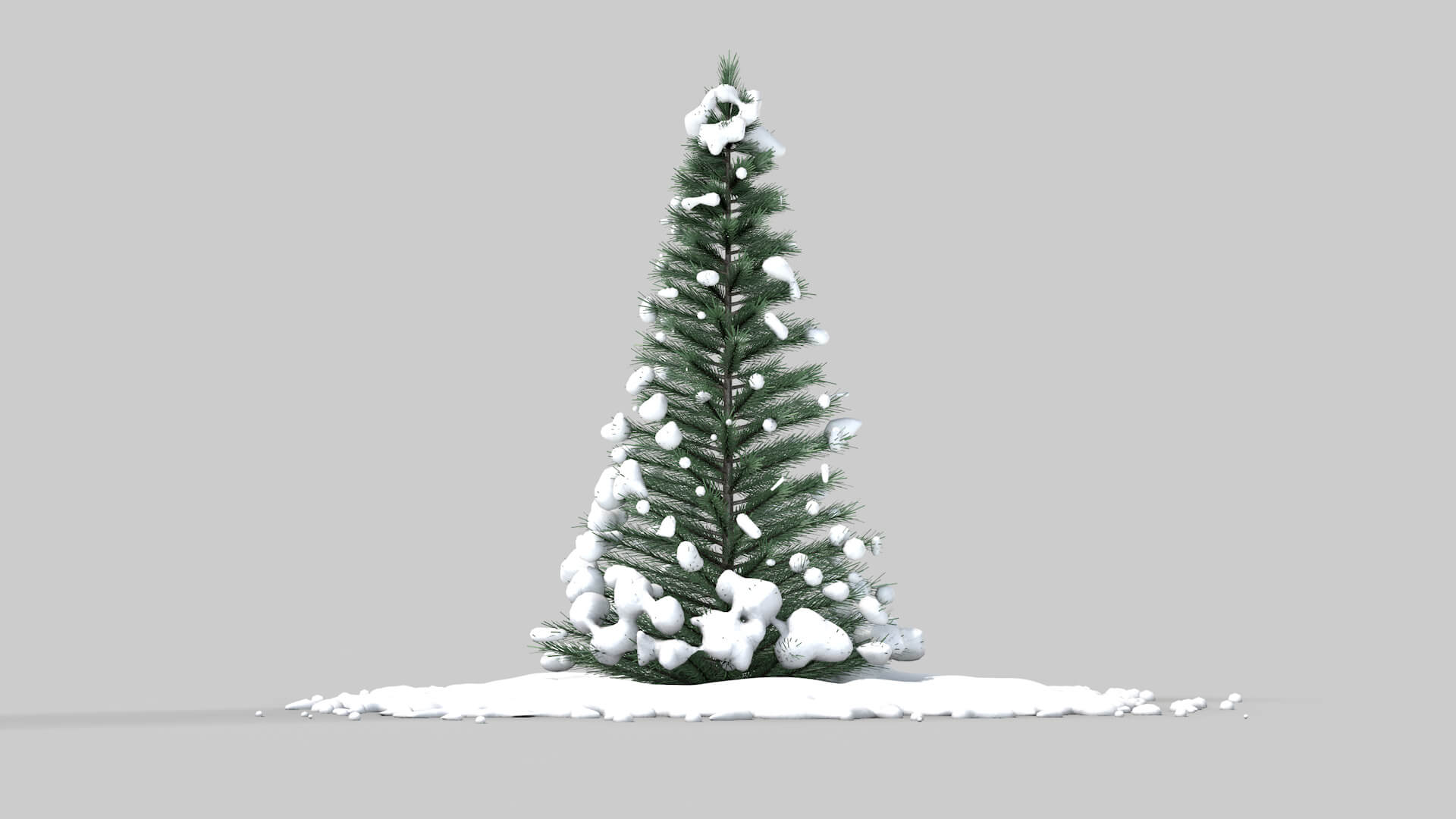 Pine Tree in The Snow - 3D Model by renatodalle