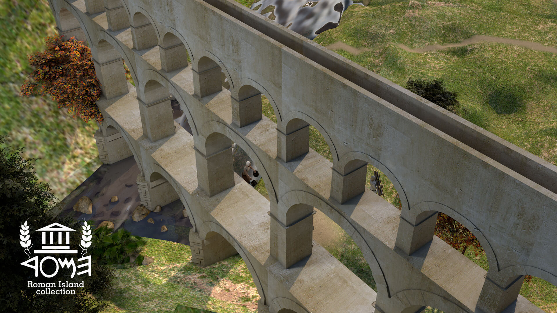 Roman Island Aqueduct - 3D Model by renatodalle