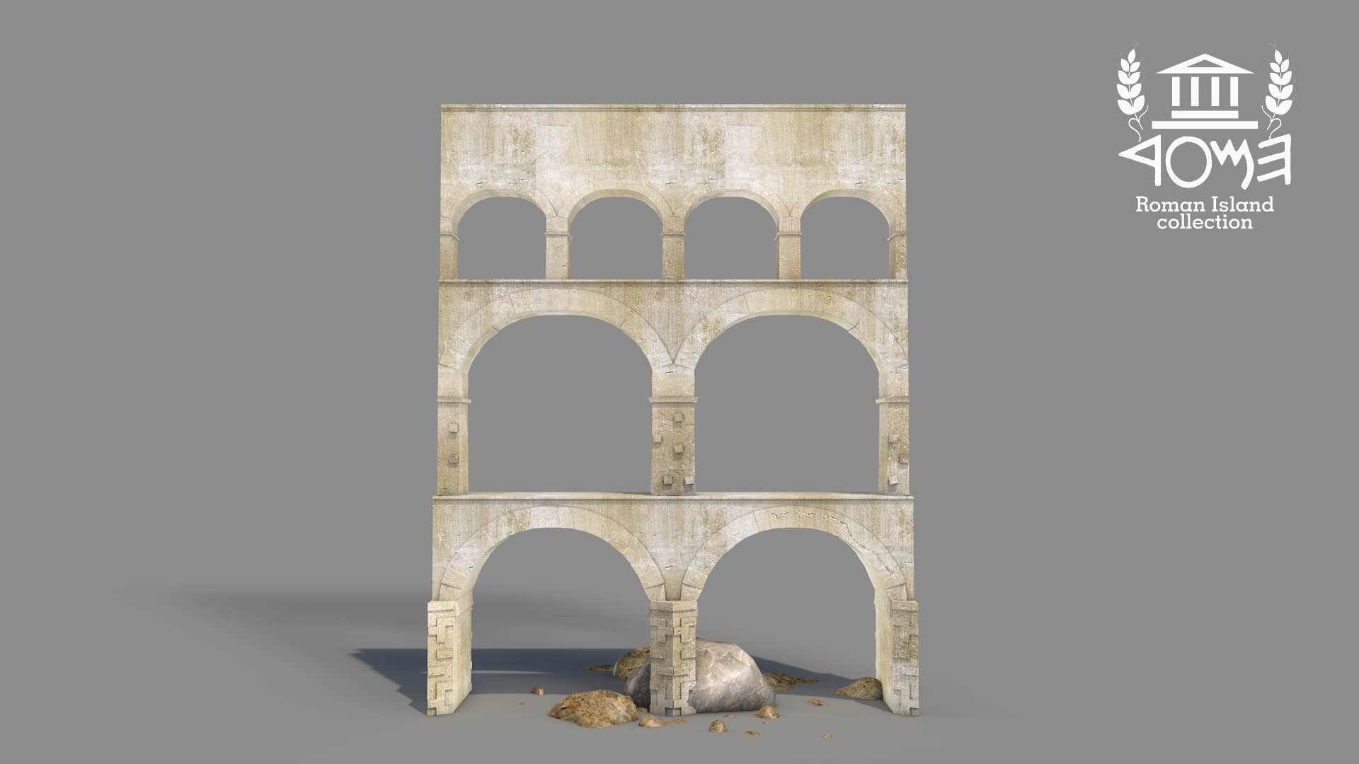 Roman Island Aqueduct - 3D Model by renatodalle