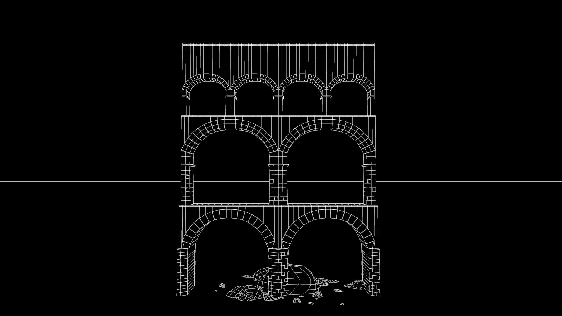 Roman Island Aqueduct - 3D Model by renatodalle