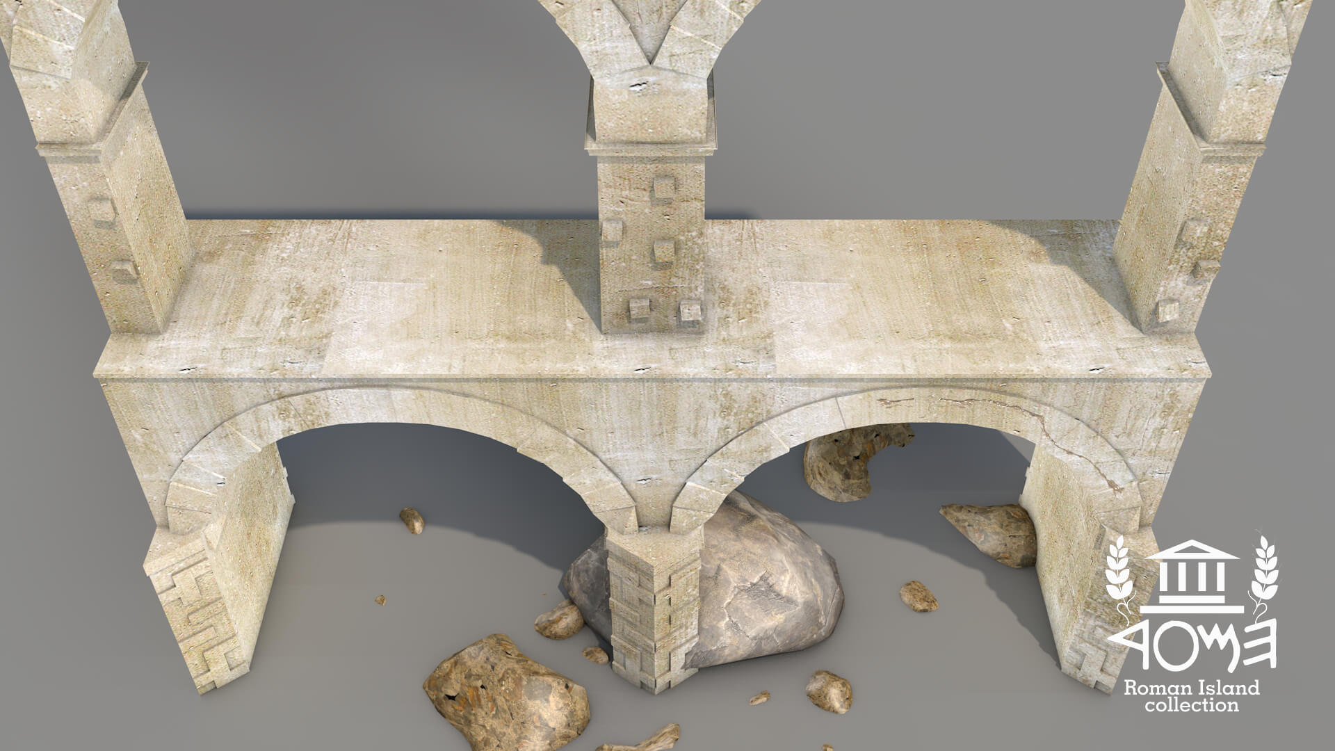 Roman Island Aqueduct - 3D Model by renatodalle