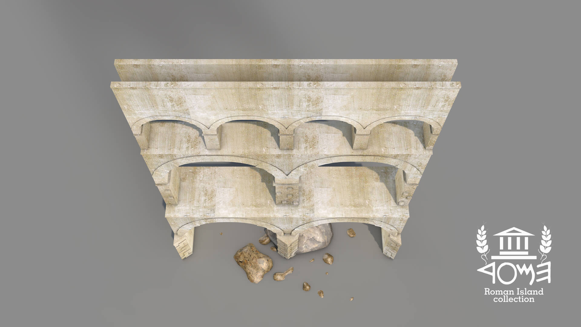 Roman Island Aqueduct - 3D Model by renatodalle