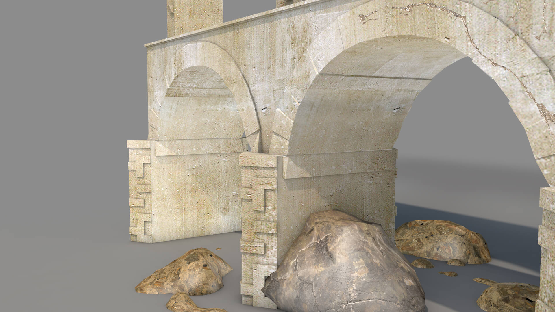 Roman Island Aqueduct - 3D Model by renatodalle