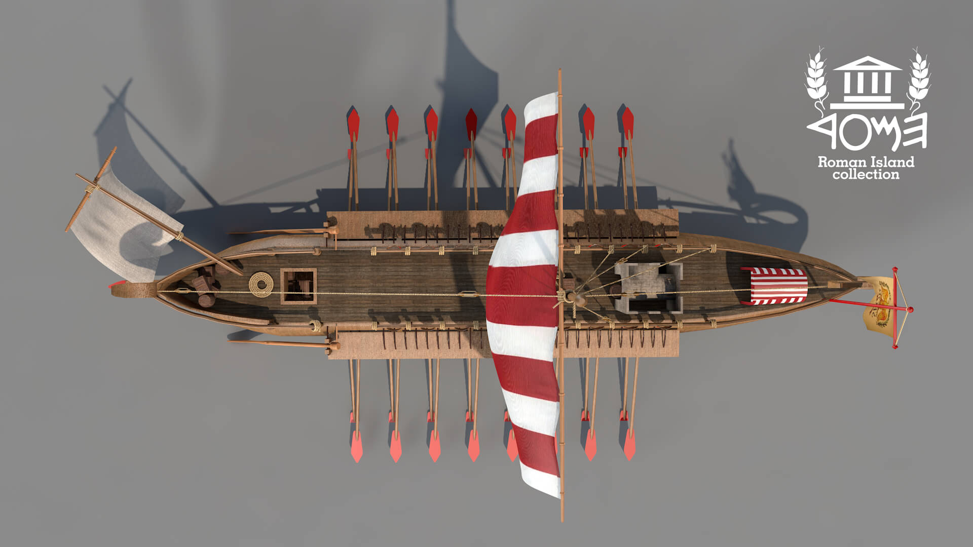 Roman Island Bireme - 3D Model by renatodalle