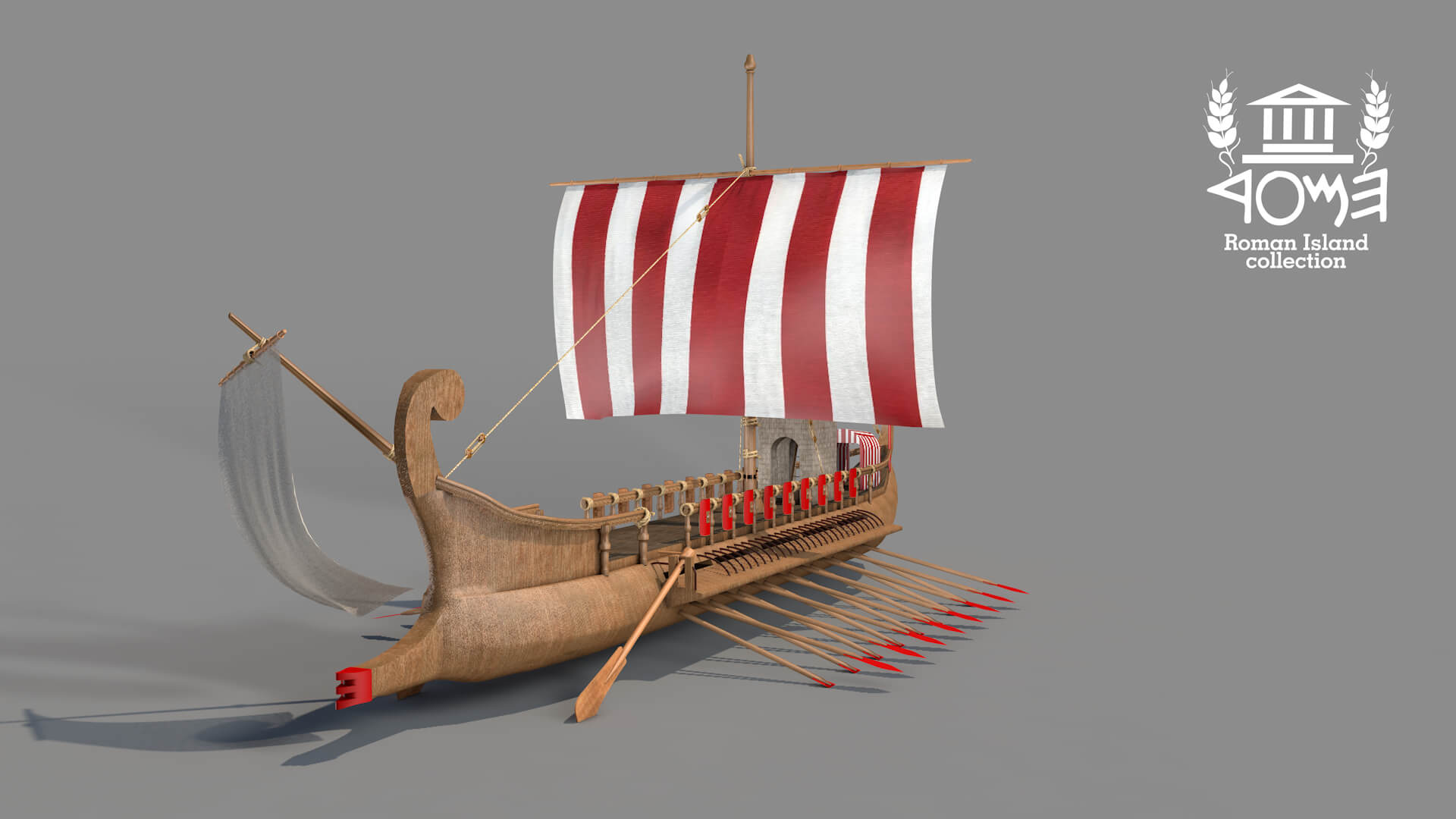 Roman Island Bireme - 3D Model by renatodalle