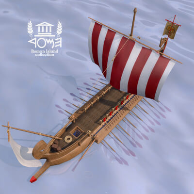 Roman Island Bireme - 3D Model by renatodalle