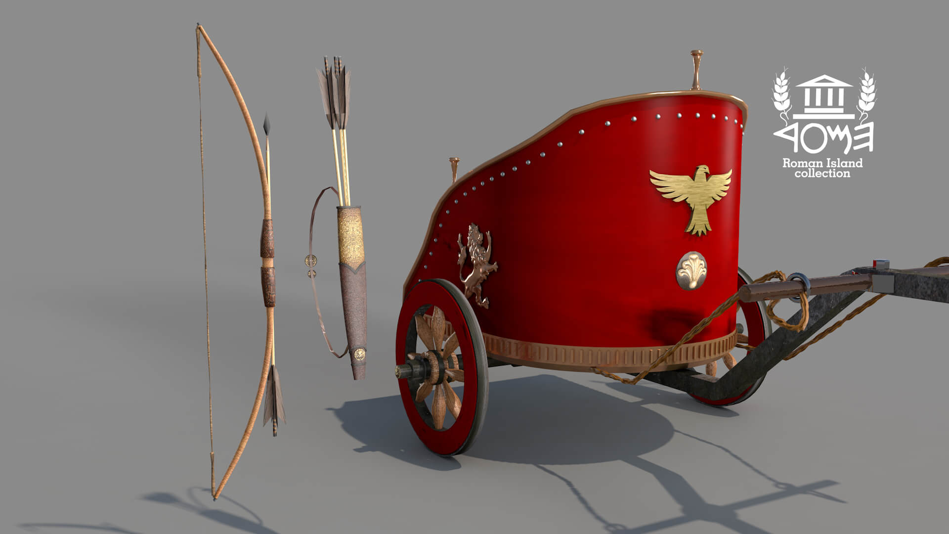 Roman Island Chariot Biga - 3D Model by renatodalle