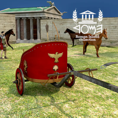 Roman Island Chariot Biga - 3D Model by renatodalle