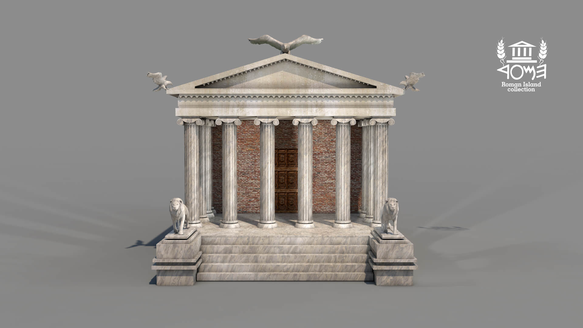 Roman Island Classic Temple - 3D Model by renatodalle