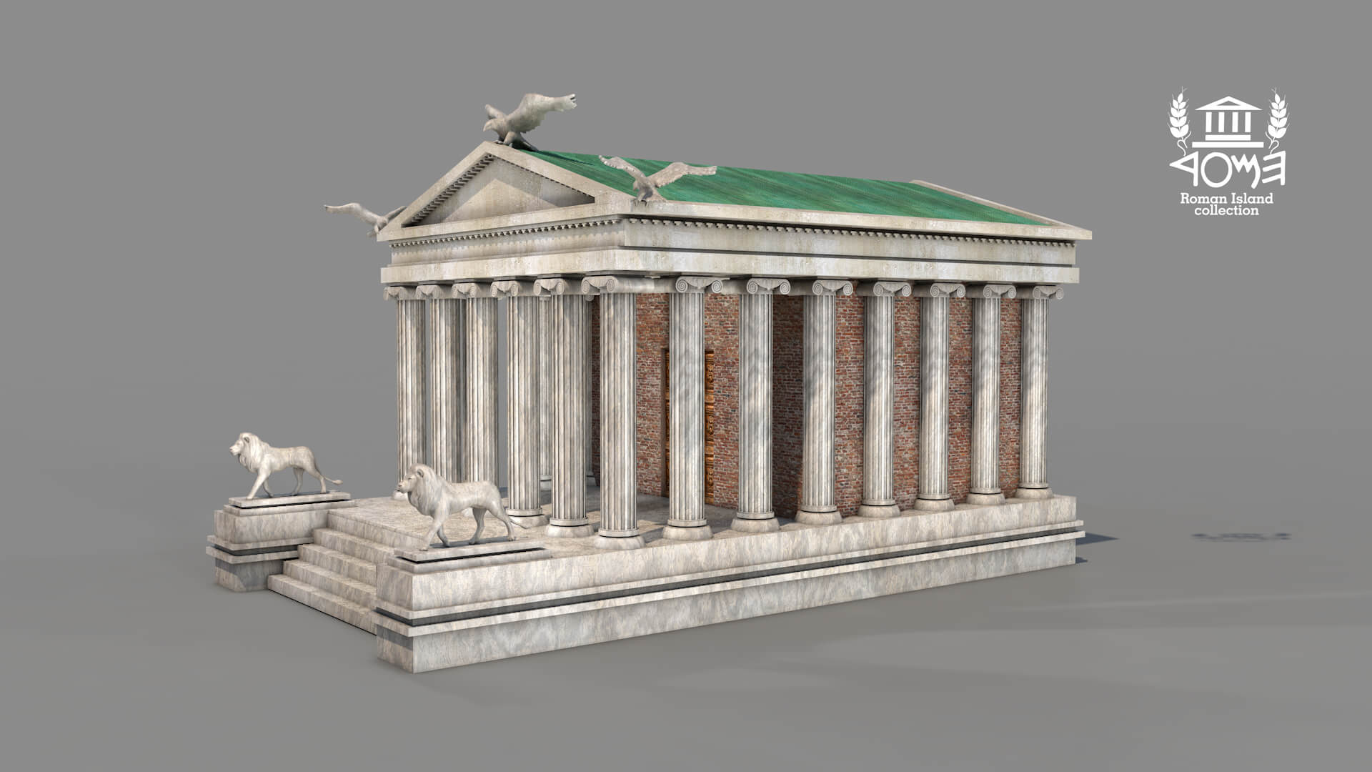 Roman Island Classic Temple - 3D Model by renatodalle