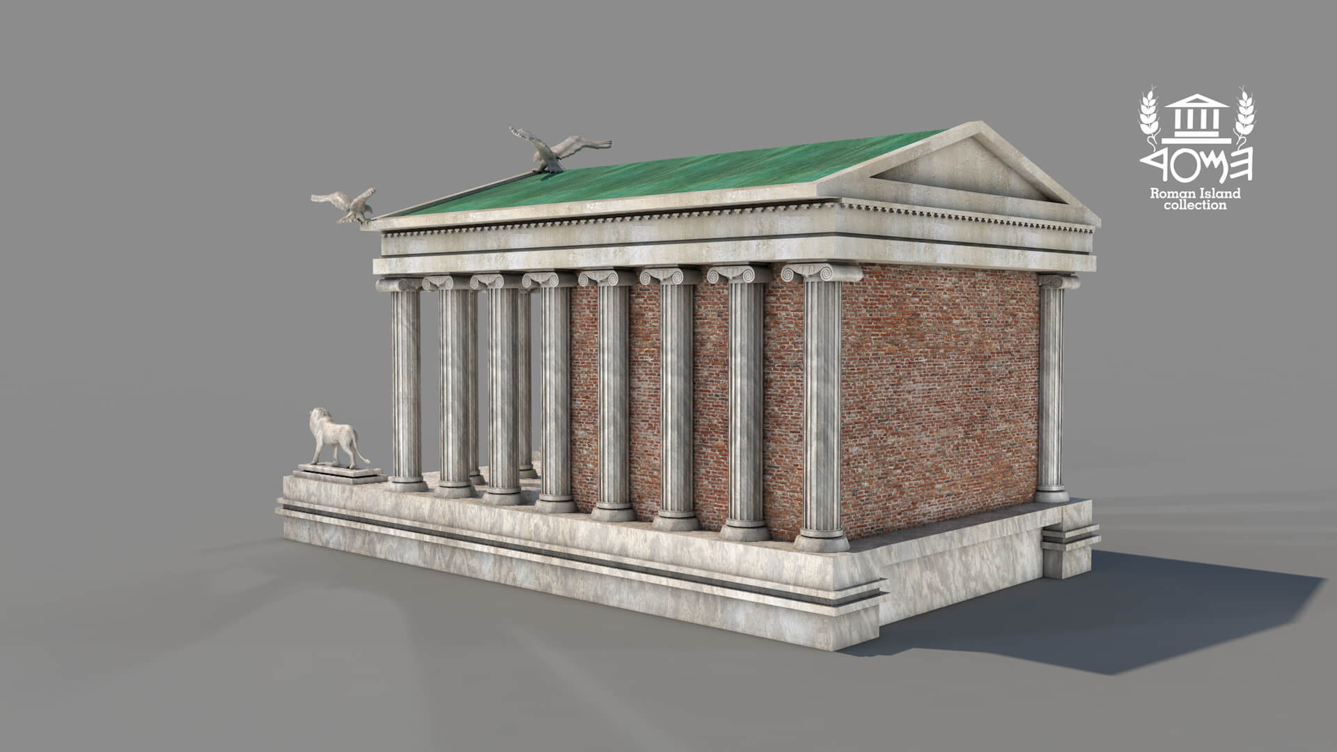 Roman Island Classic Temple - 3D Model by renatodalle