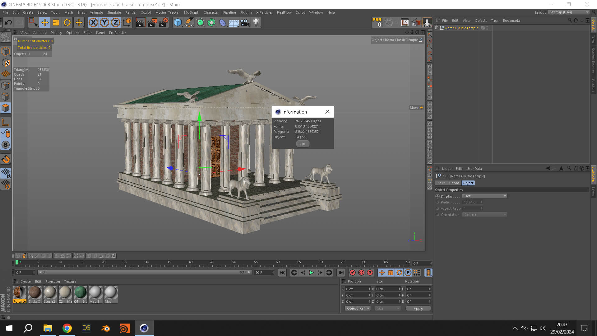 Roman Island Classic Temple - 3D Model by renatodalle