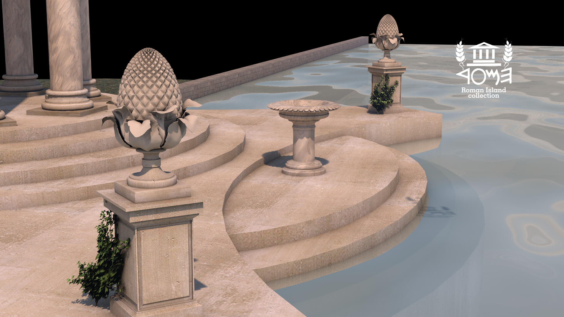 Roman Island Gazebo - 3D Model by renatodalle