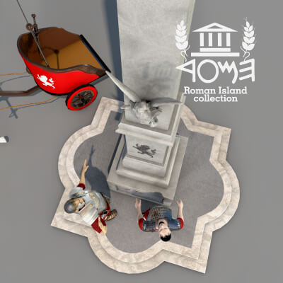 Roman Island Obelisk - 3D Model by renatodalle