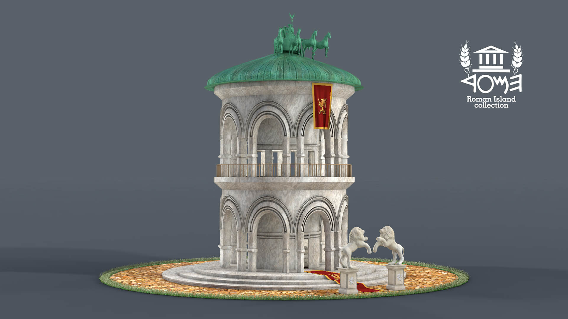Roman Island Tower - 3D Model by renatodalle