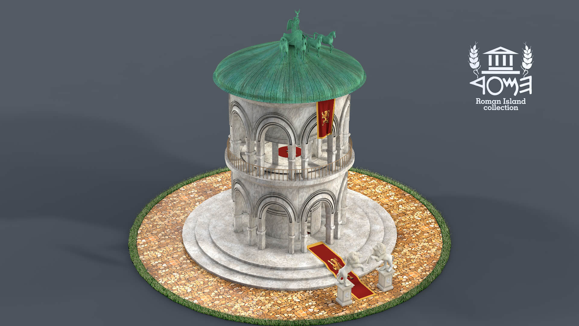 Roman Island Tower - 3D Model by renatodalle