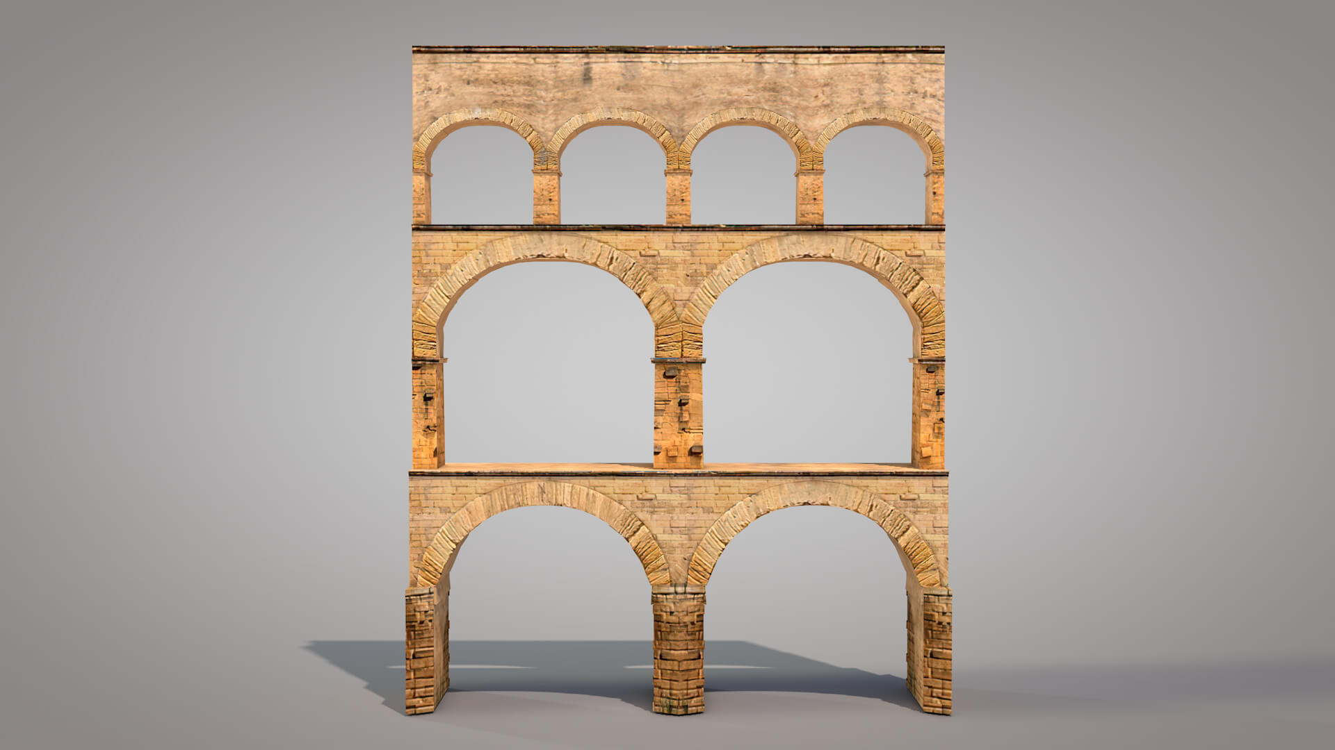 Roman Pont Du Gard Aqueduct - 3D Model by renatodalle