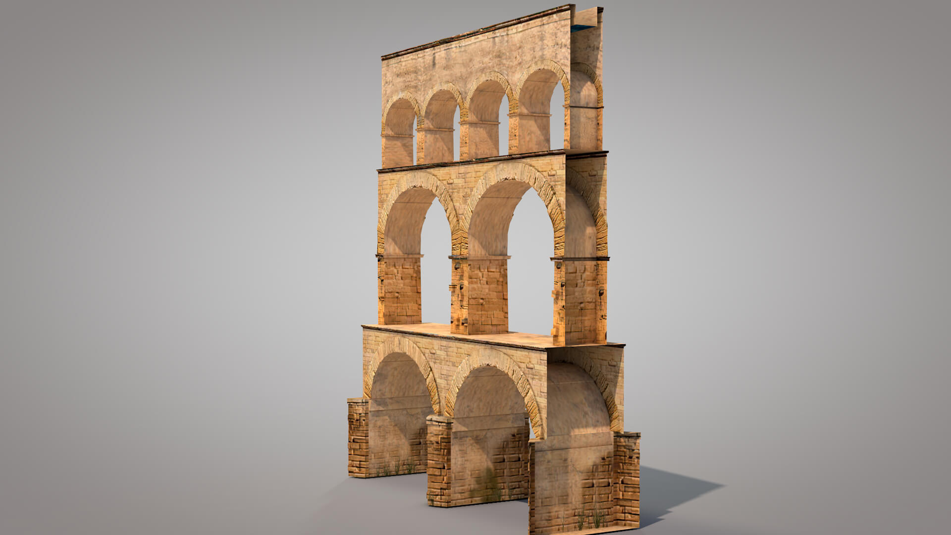 Roman Pont Du Gard Aqueduct - 3D Model by renatodalle