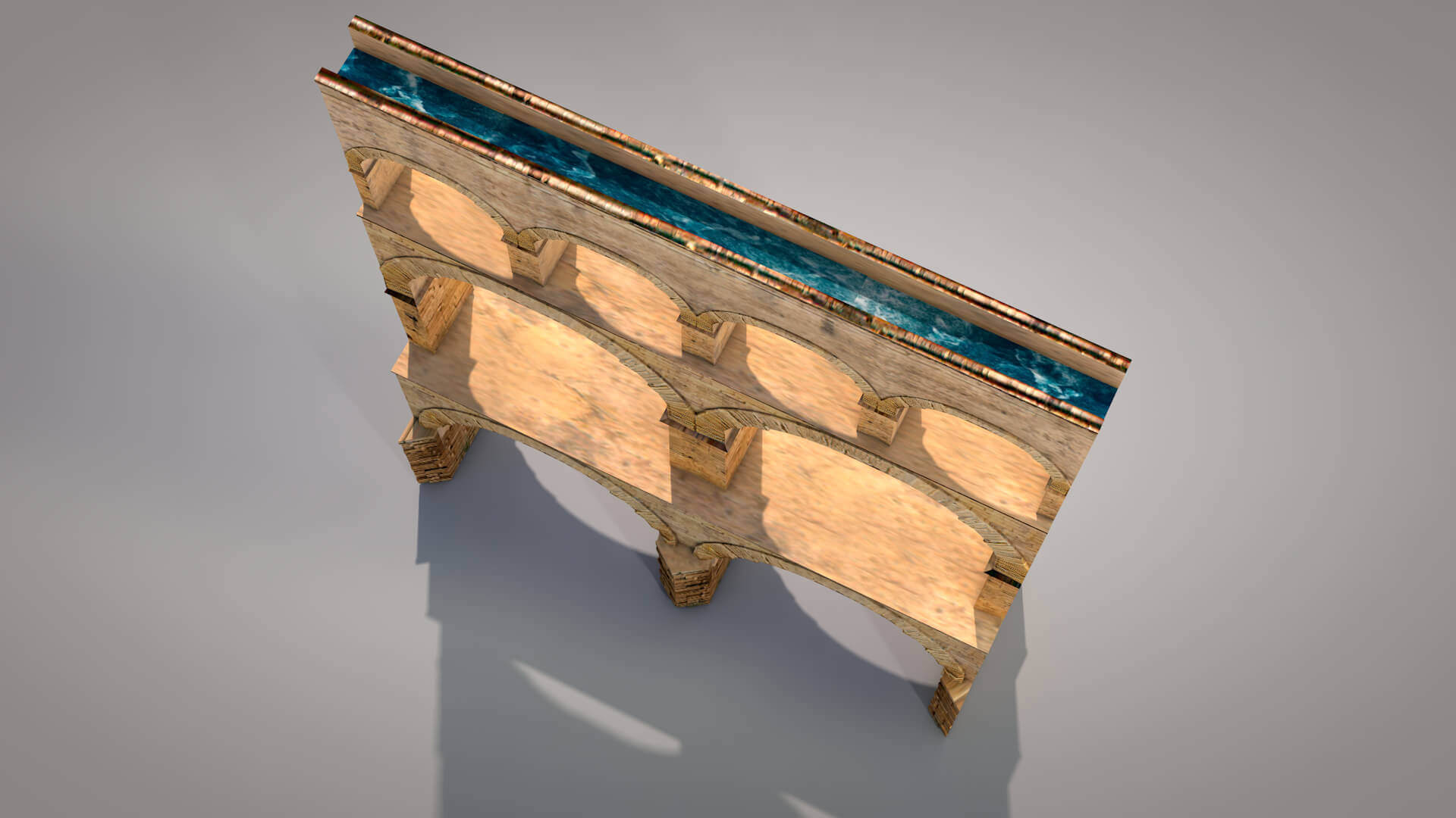 Roman Pont Du Gard Aqueduct - 3D Model by renatodalle