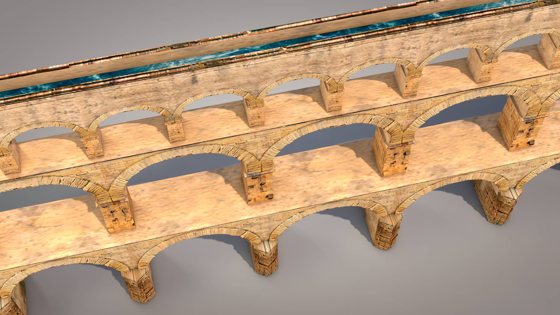 Roman Pont Du Gard Aqueduct - 3D Model by renatodalle