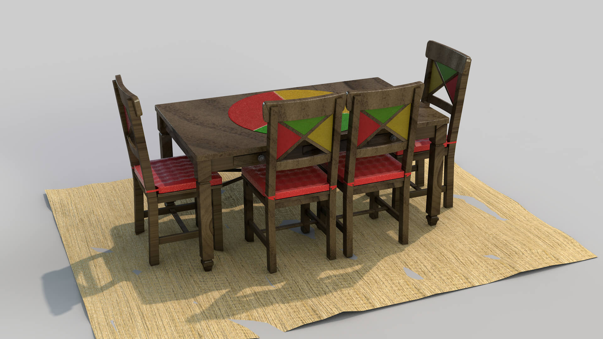 Rustic Dining Table Alegro - 3D Model by renatodalle