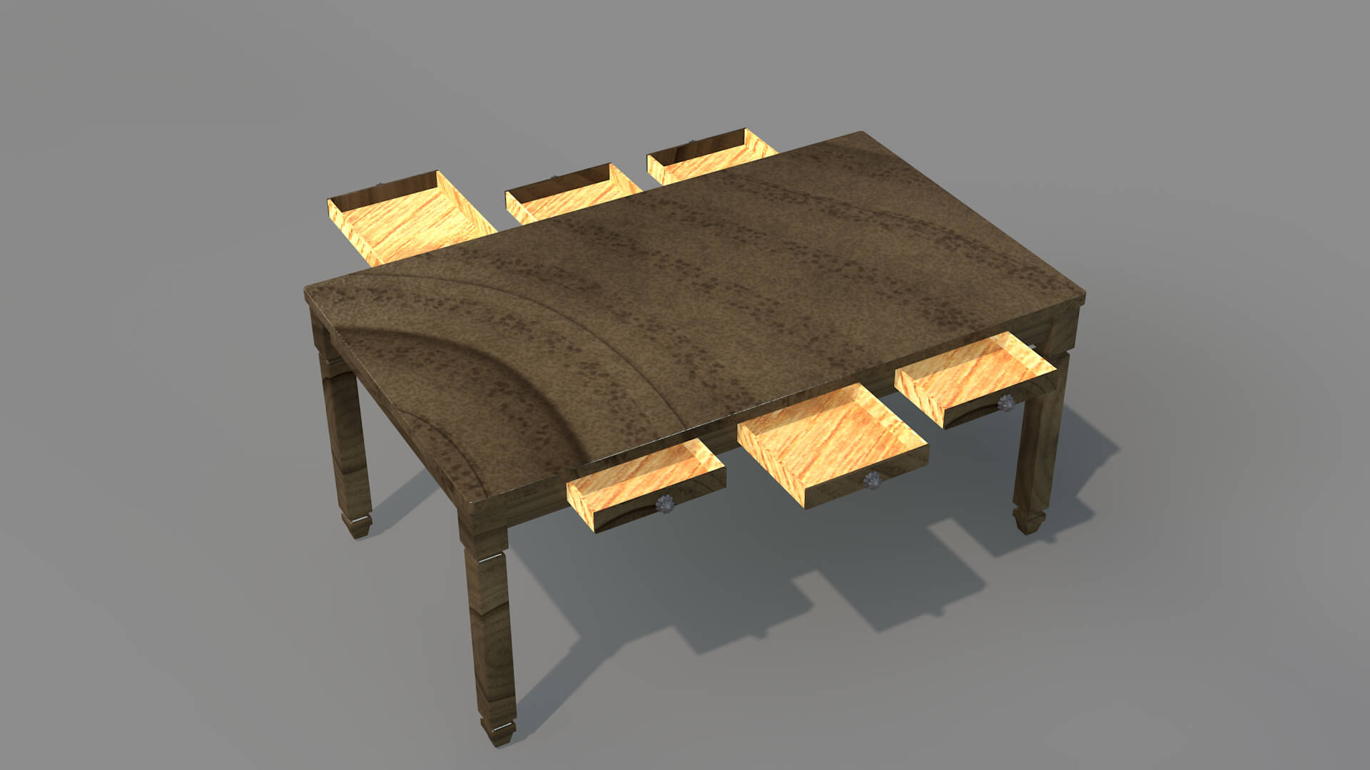 Rustic Dining Table Alegro - 3D Model by renatodalle