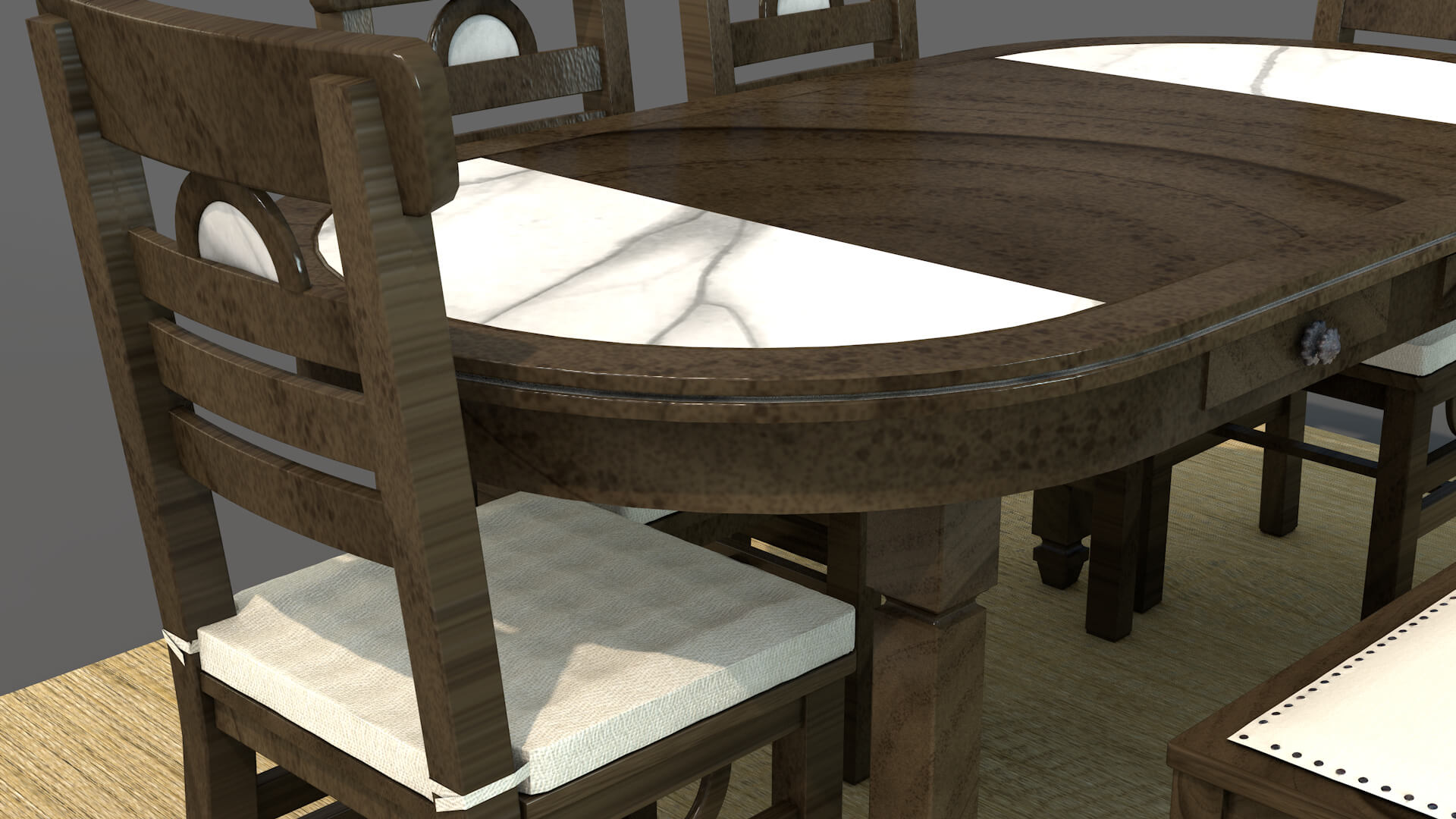 Rustic Dining Table Moon - 3D Model by renatodalle