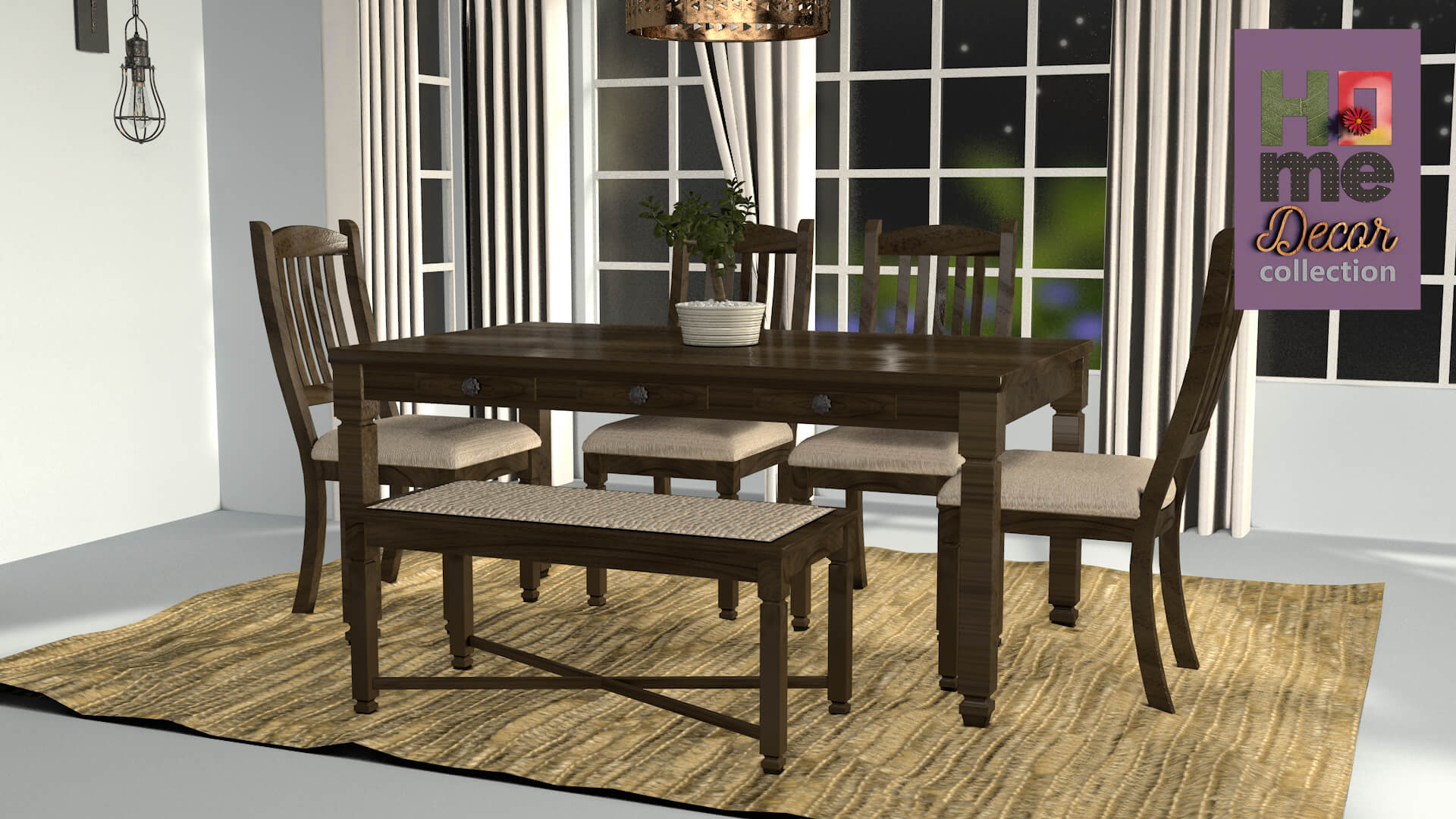 Rustic Dining Table - 3D Model by renatodalle