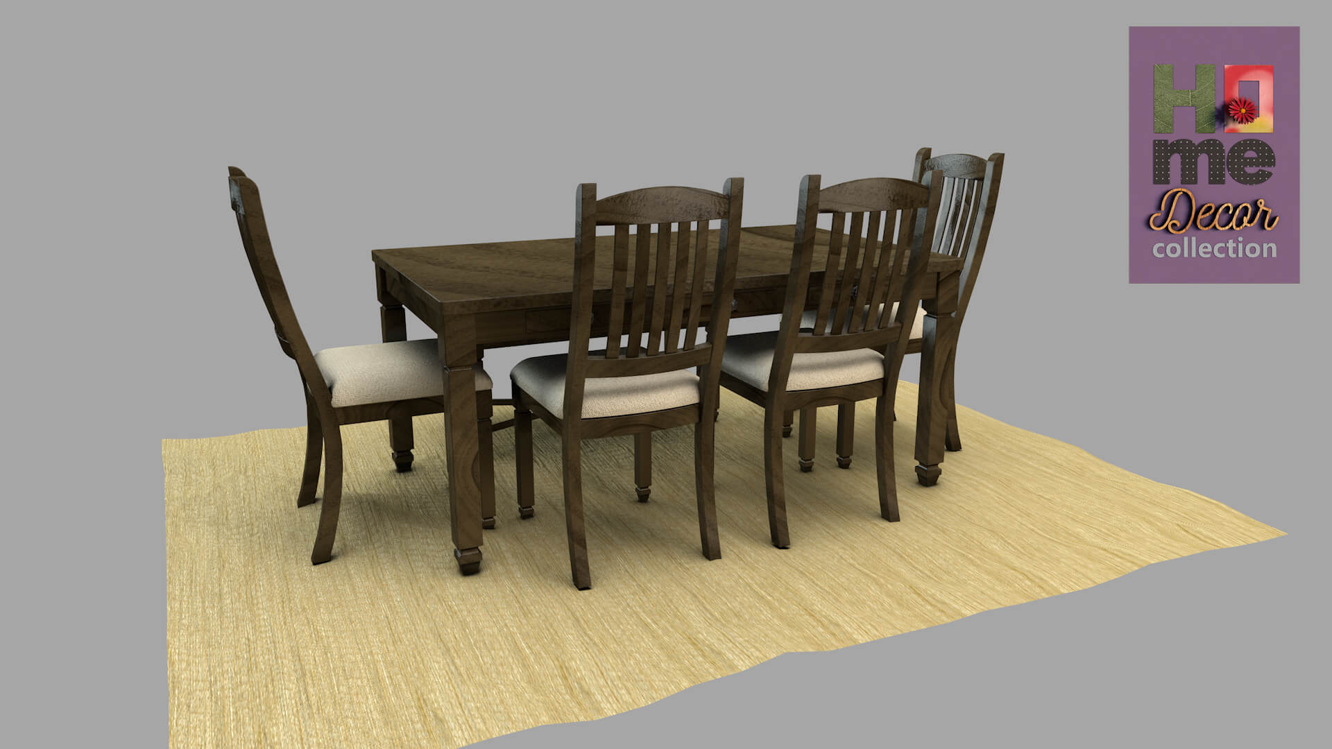 Rustic Dining Table - 3D Model by renatodalle