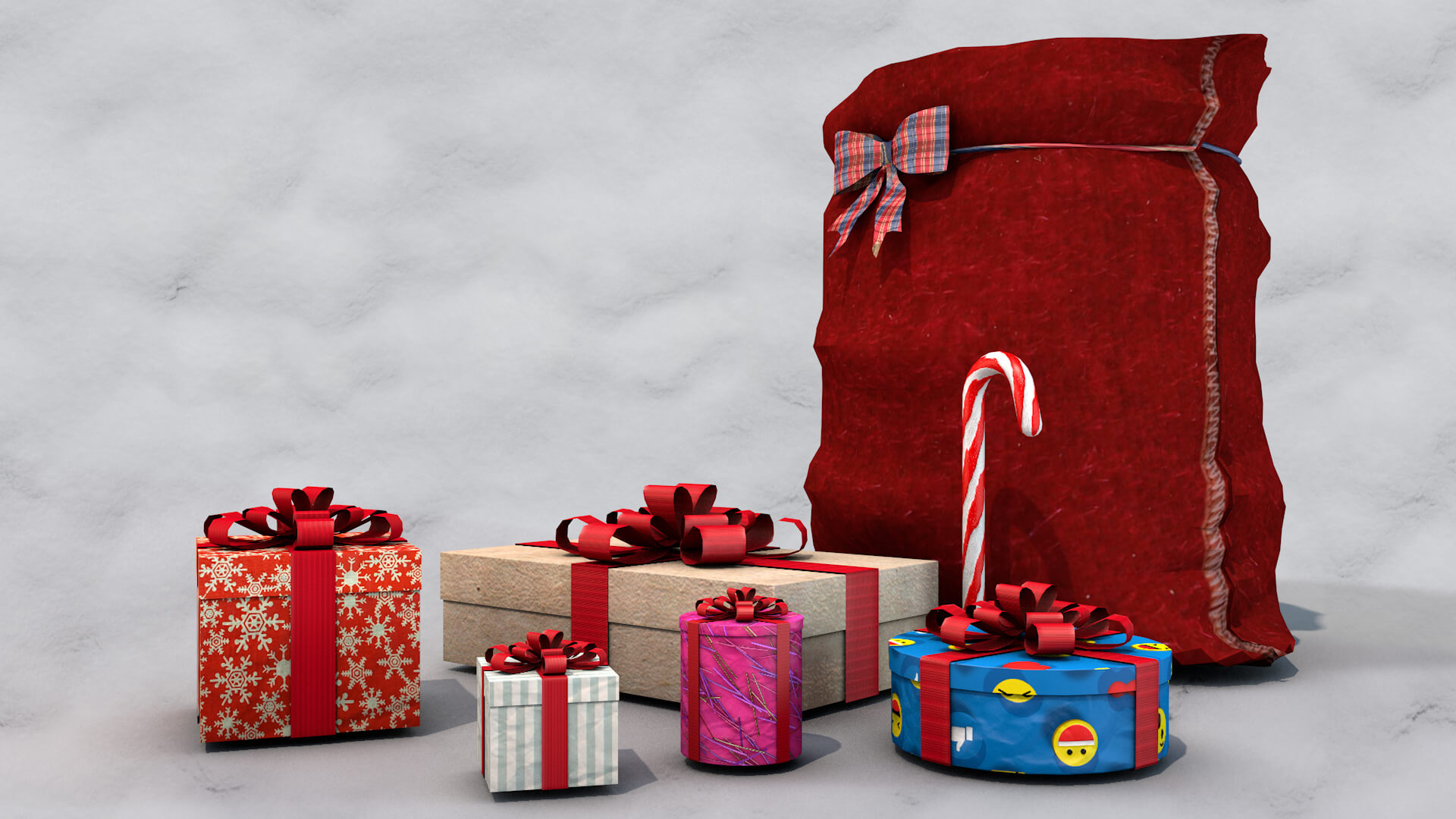 Santa's Gift Bag - 3D Model by renatodalle