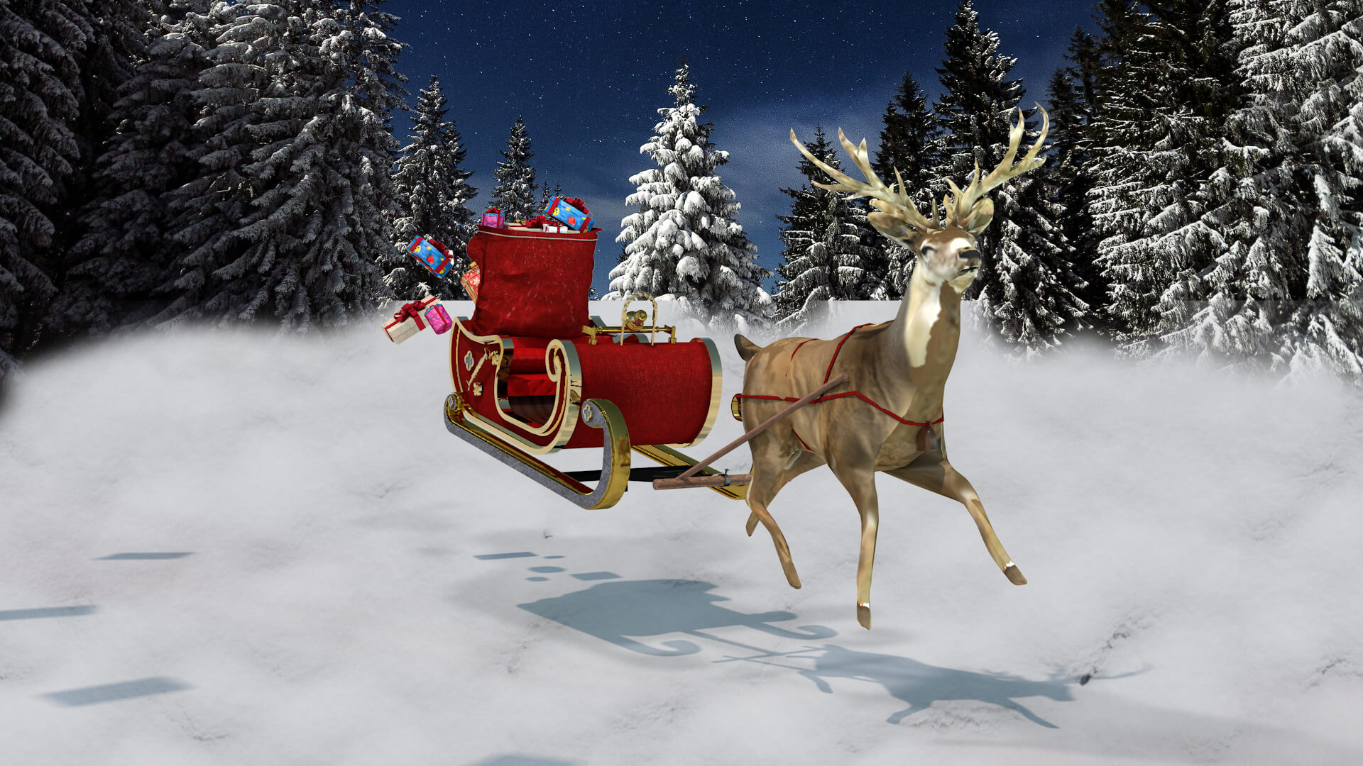 Santa's Sleigh - 3D Model by renatodalle
