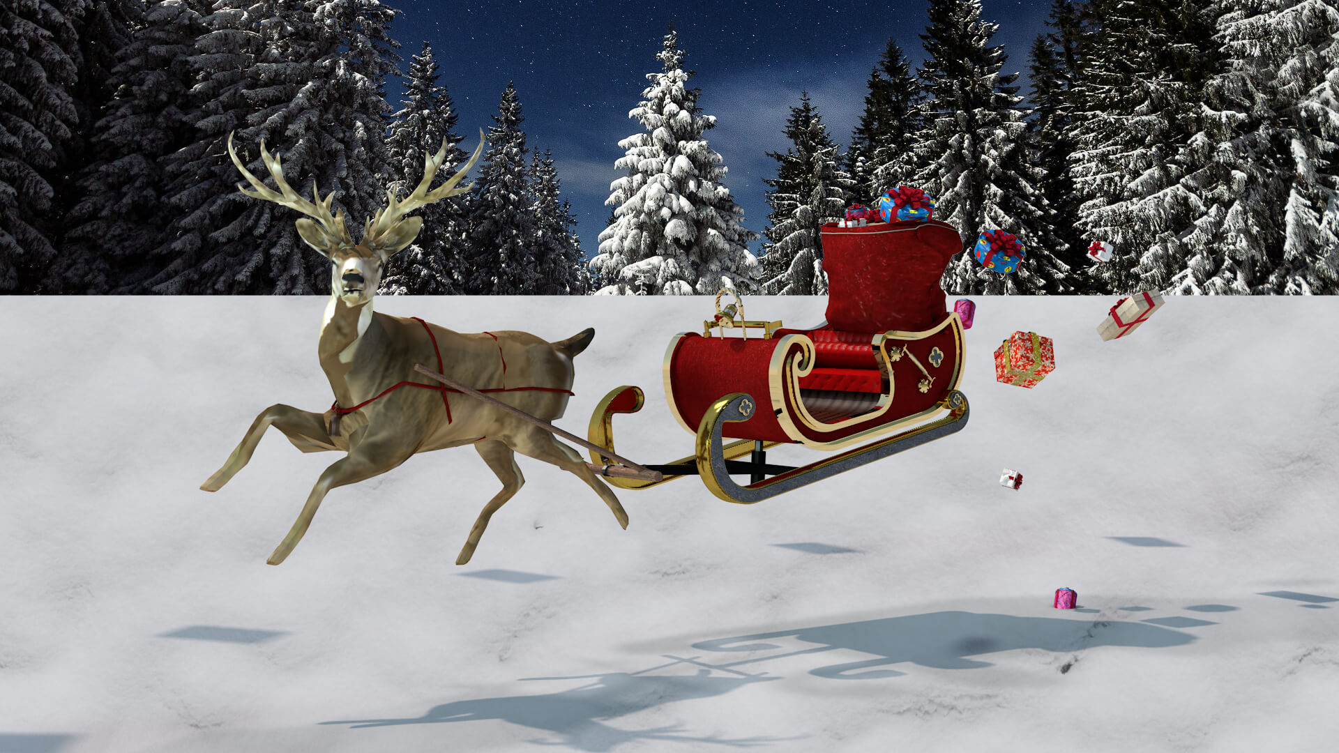 Santa's Sleigh - 3D Model by renatodalle