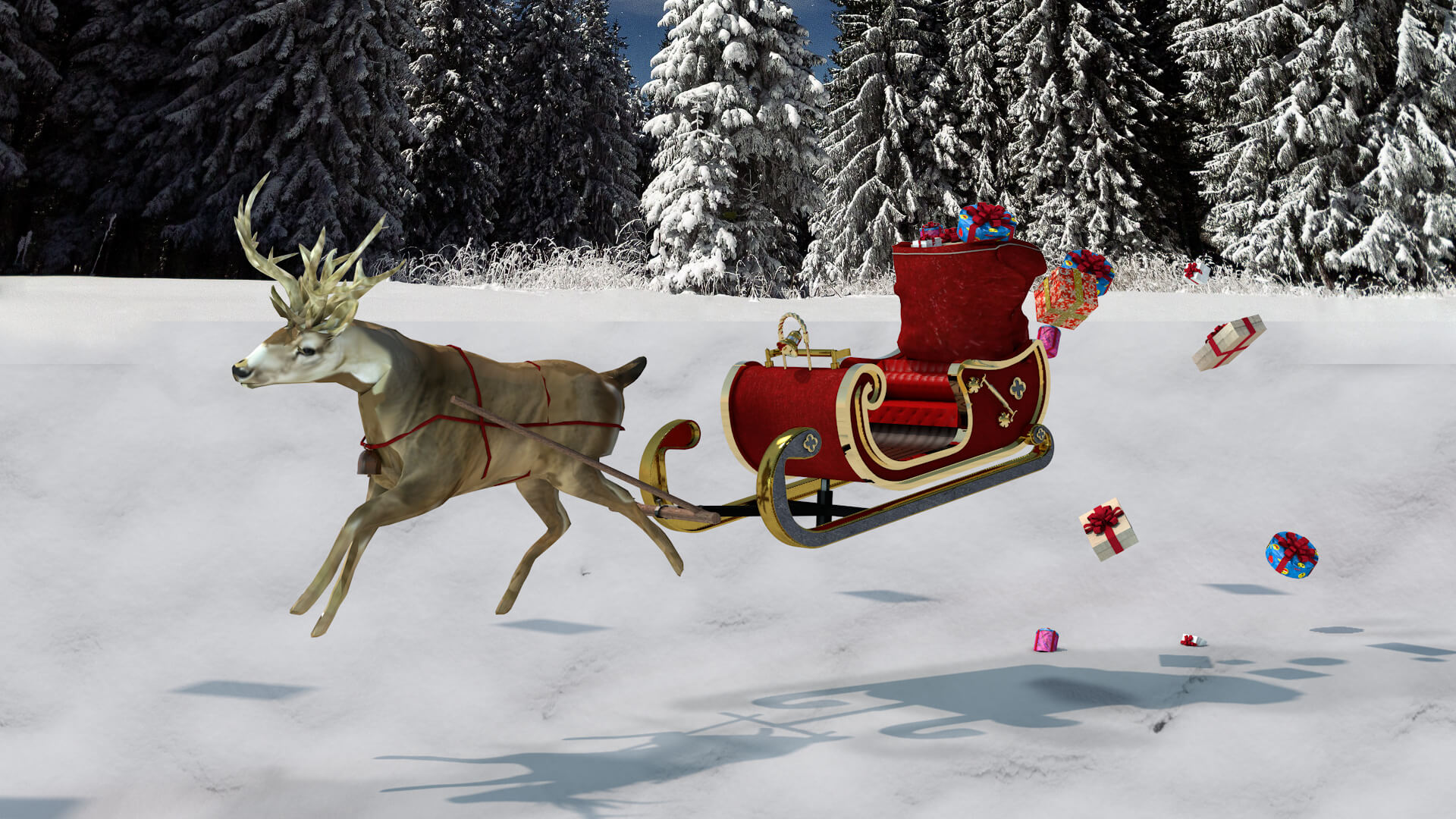 Santa's Sleigh - 3D Model by renatodalle