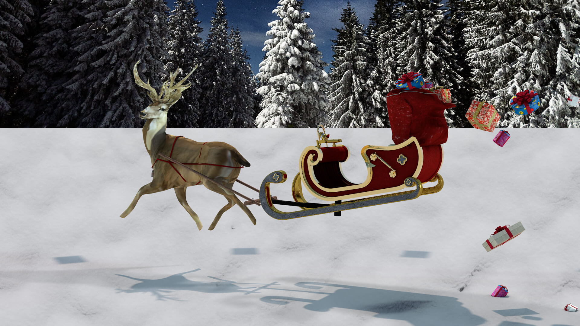 Santa's Sleigh - 3D Model by renatodalle