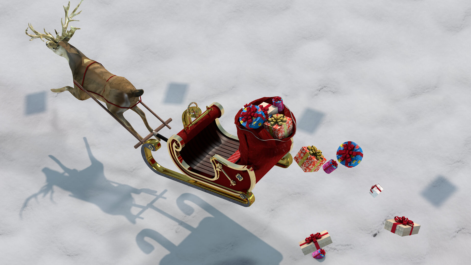 Santa's Sleigh - 3D Model by renatodalle