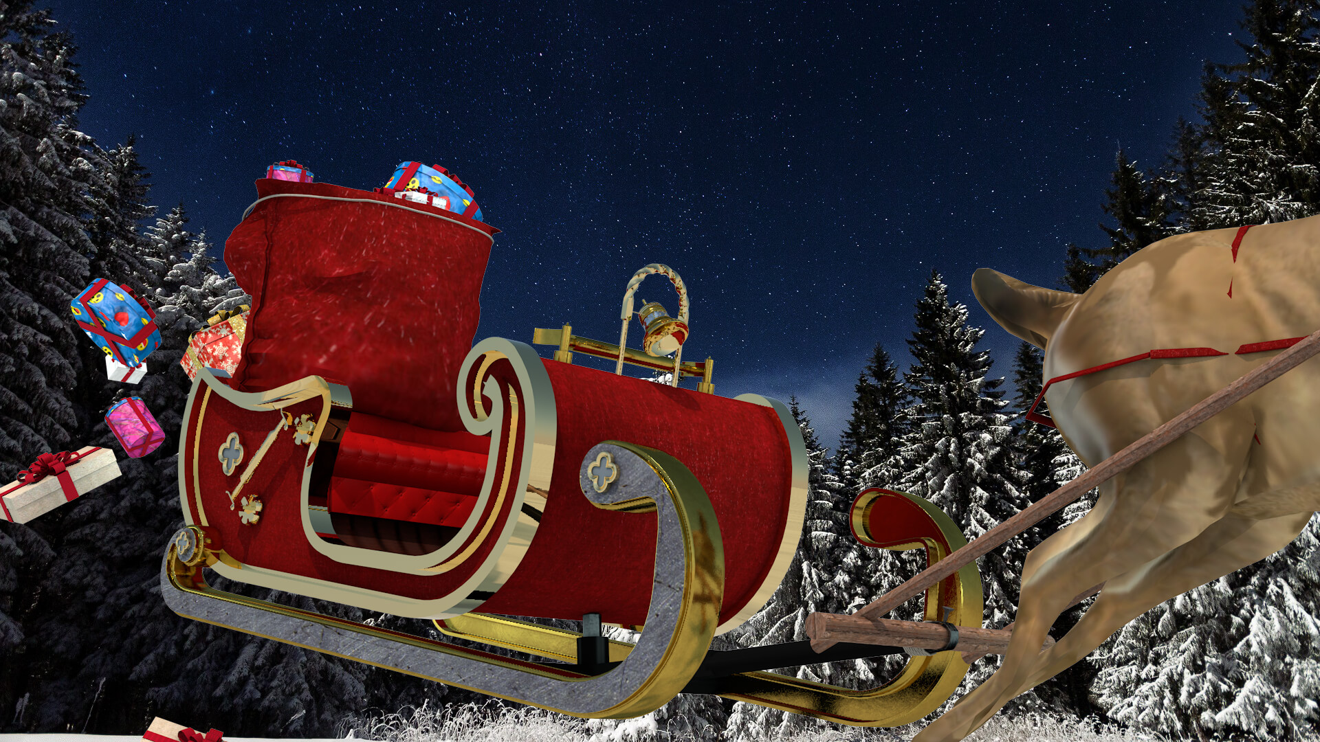 Santa's Sleigh - 3D Model by renatodalle