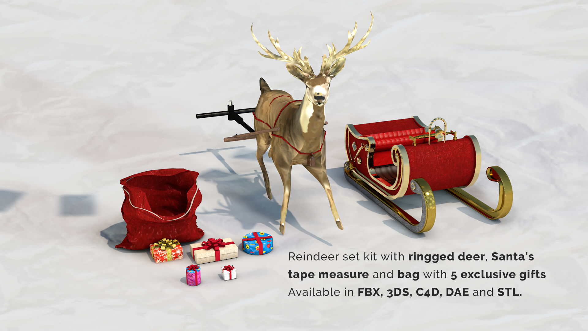 Santa's Sleigh - 3D Model by renatodalle