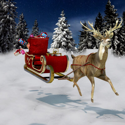 Santa's Sleigh - 3D Model by renatodalle