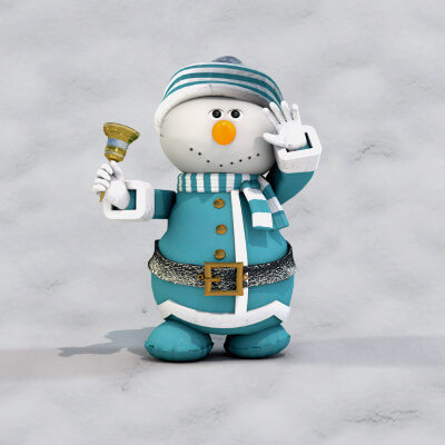 Snowman Christmas Blue - 3D Model by renatodalle