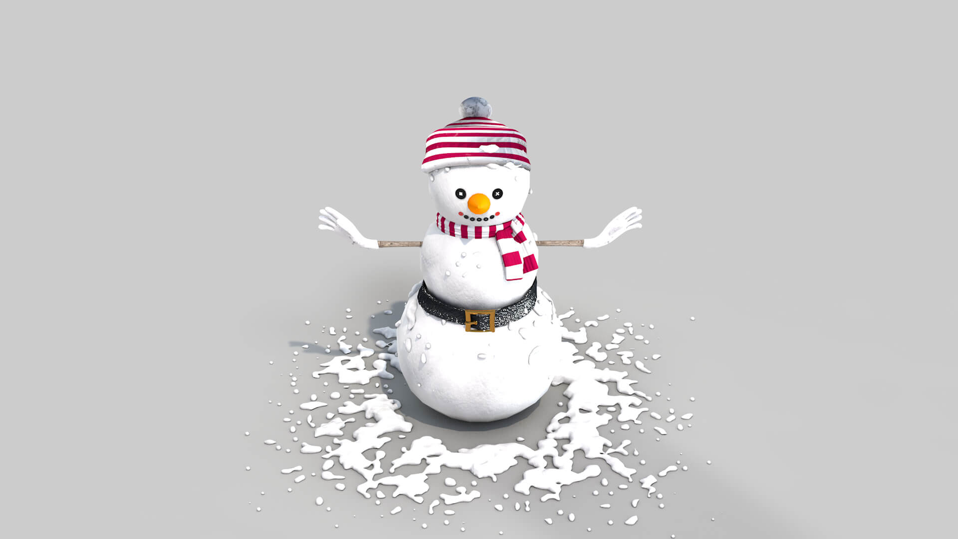 Snowman in The Snow - 3D Model by renatodalle
